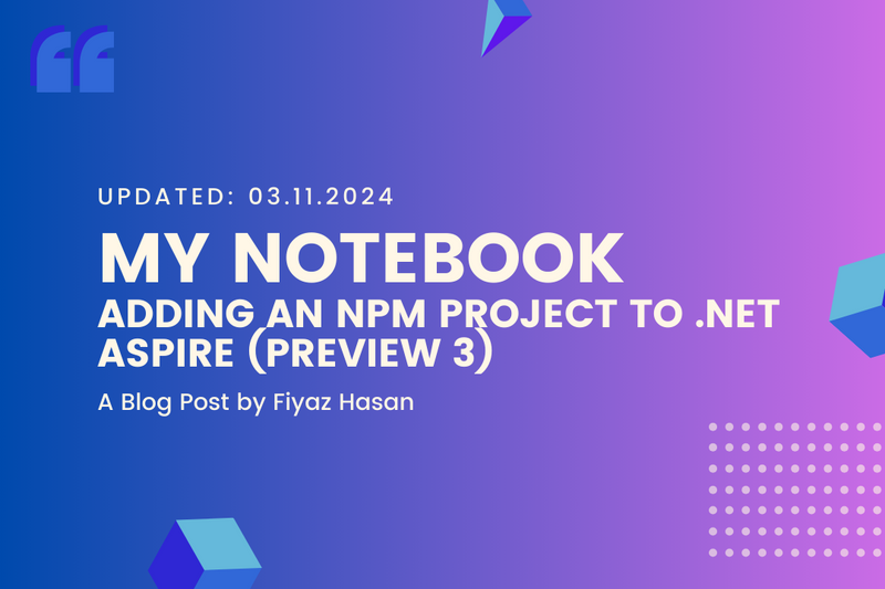 Adding an NPM project to .NET Aspire (Preview 3)